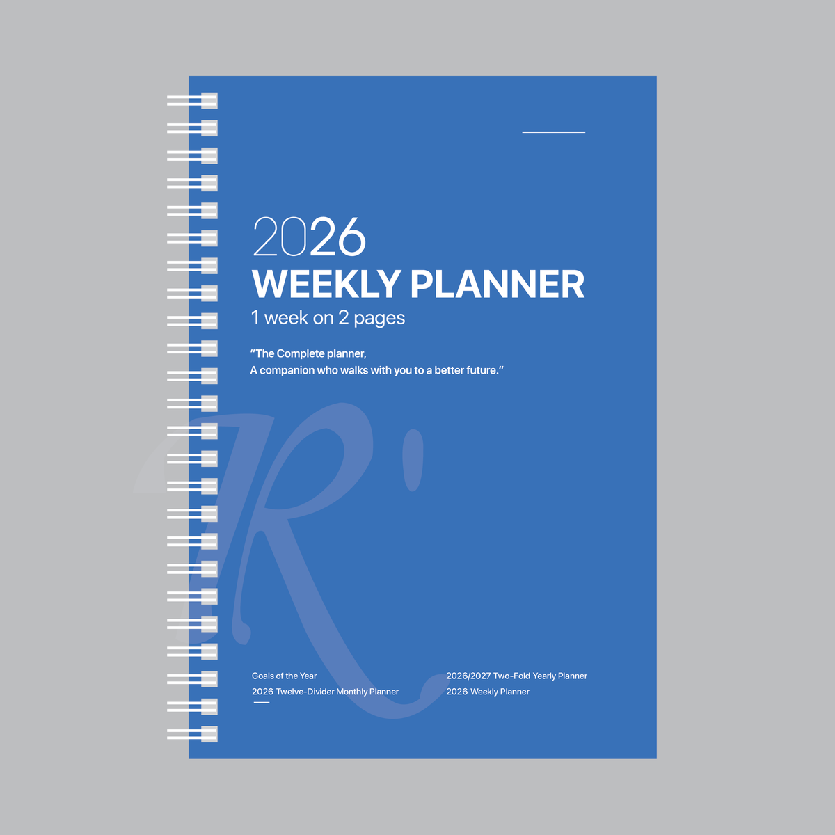 R'fillae A5/A6 Wire-O Binder 1 Week on 2 Pages Planner Diary (2026 ...